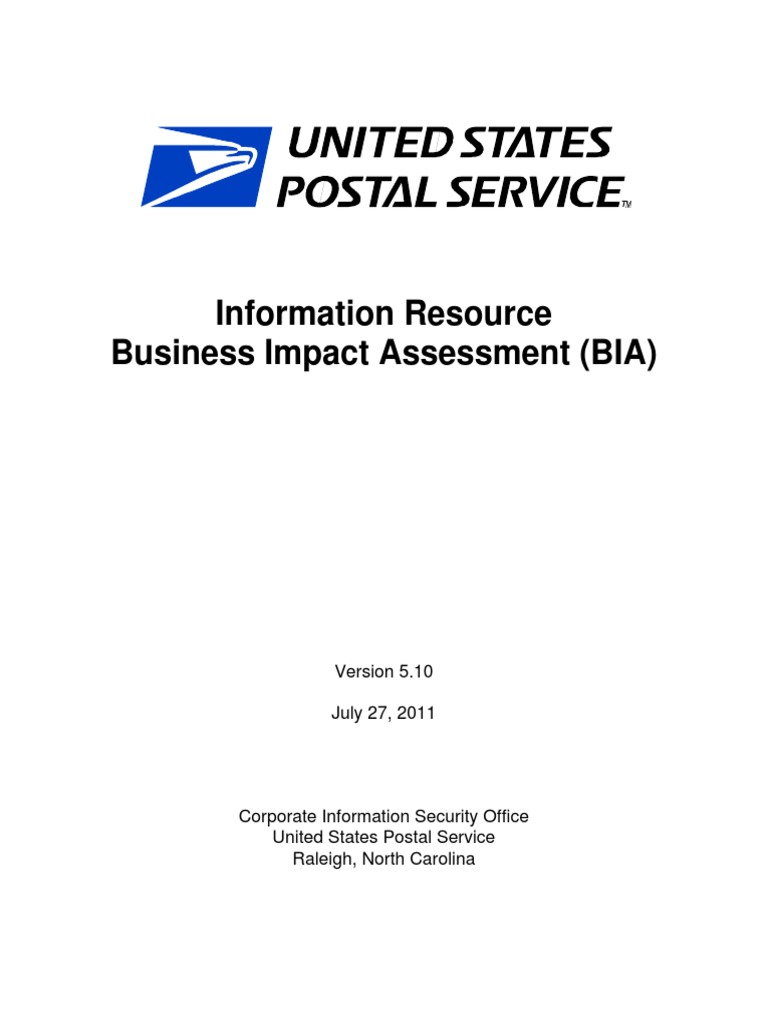 BIA TI Business Impact Assessment Template | PDF