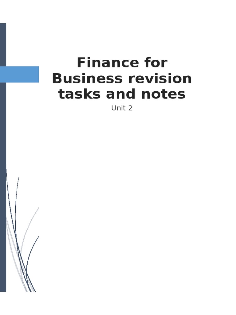 BTEC Business Unit 2 Finance For Business | PDF | Balance Sheet | Economics