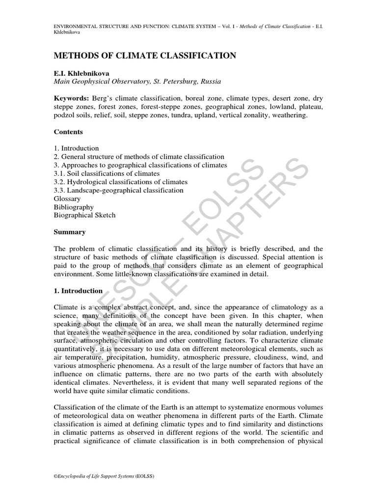 Methods of Climate ClassificationE4!03!05-01 | PDF | Climate | Climatology