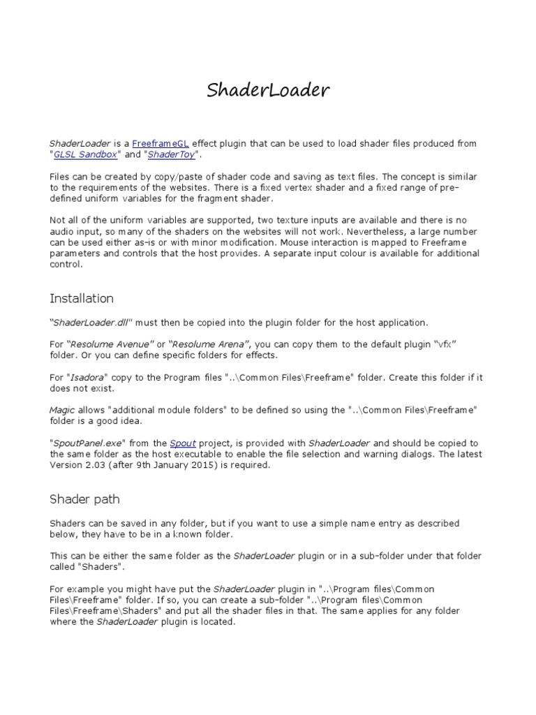 Shader Loader | PDF | Shader | Computer File