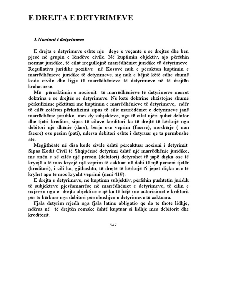 E Drejta e Detyrimeve | PDF