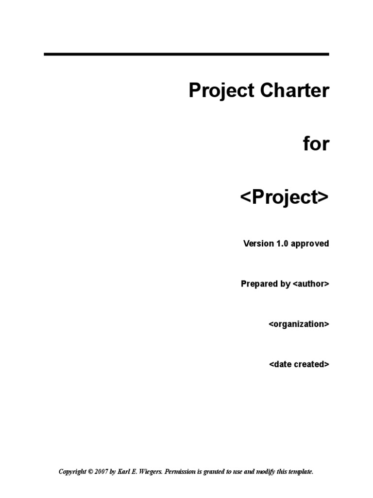 Project Charter Template | PDF | Stakeholder (Corporate) | Risk