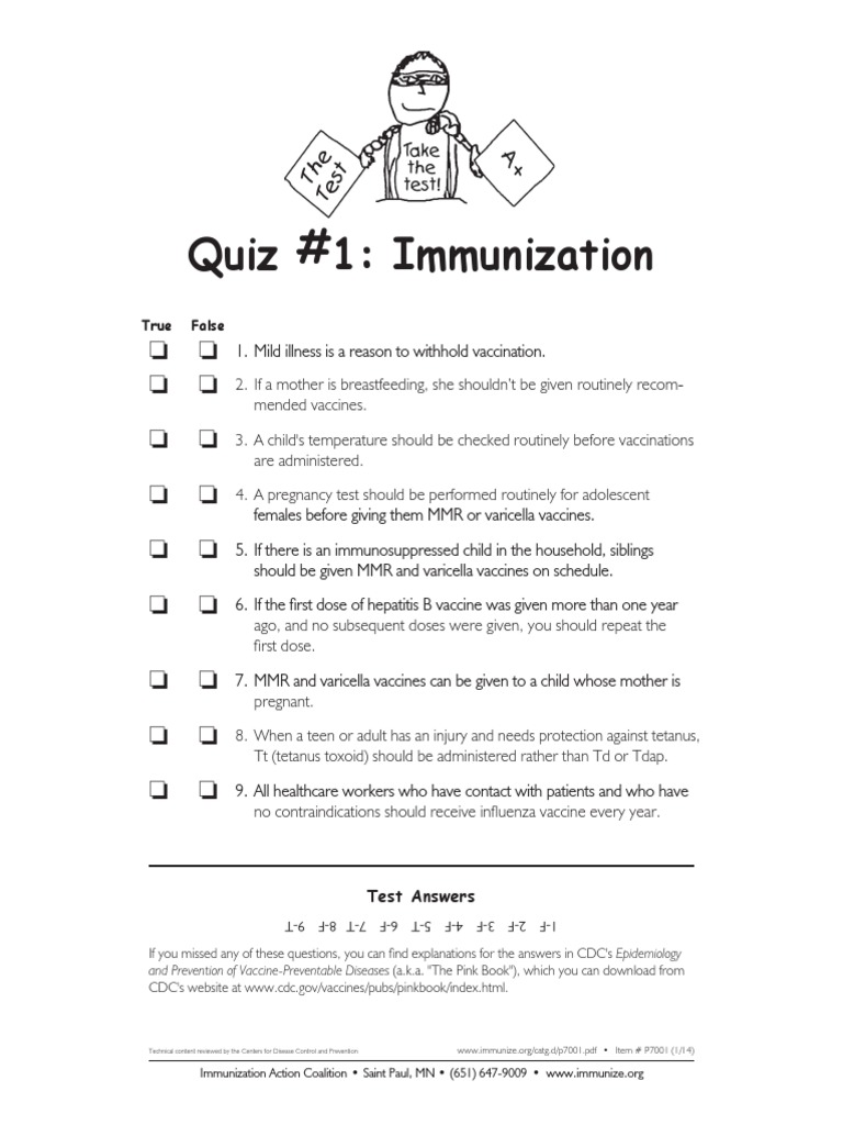 Immunization Quiz and Answers Guide | PDF | Vaccines | Injection (Medicine)