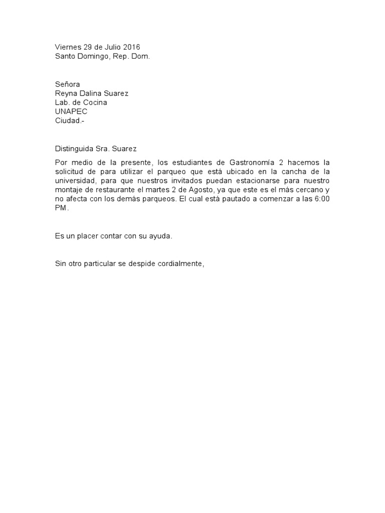 Carta Parqueo | PDF