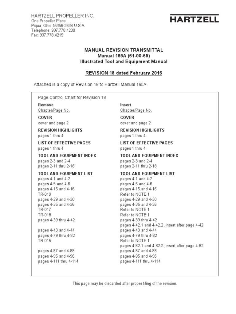 165a 0000 r18 o Hartzell Tool | PDF | Propeller | Electrical Connector