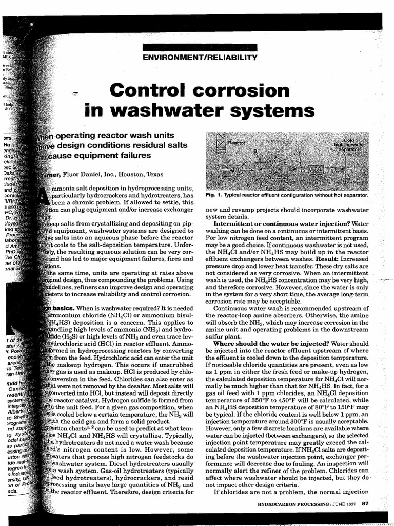 Hydroprocessing - Corrosion - Wash - Water PDF | PDF | Chemical Reactor ...