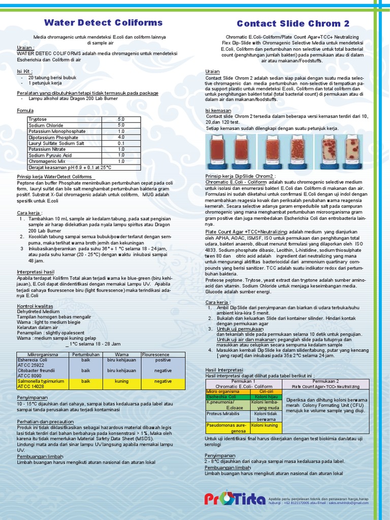 Water Detect - H2S - DipSlide Test Kits | PDF