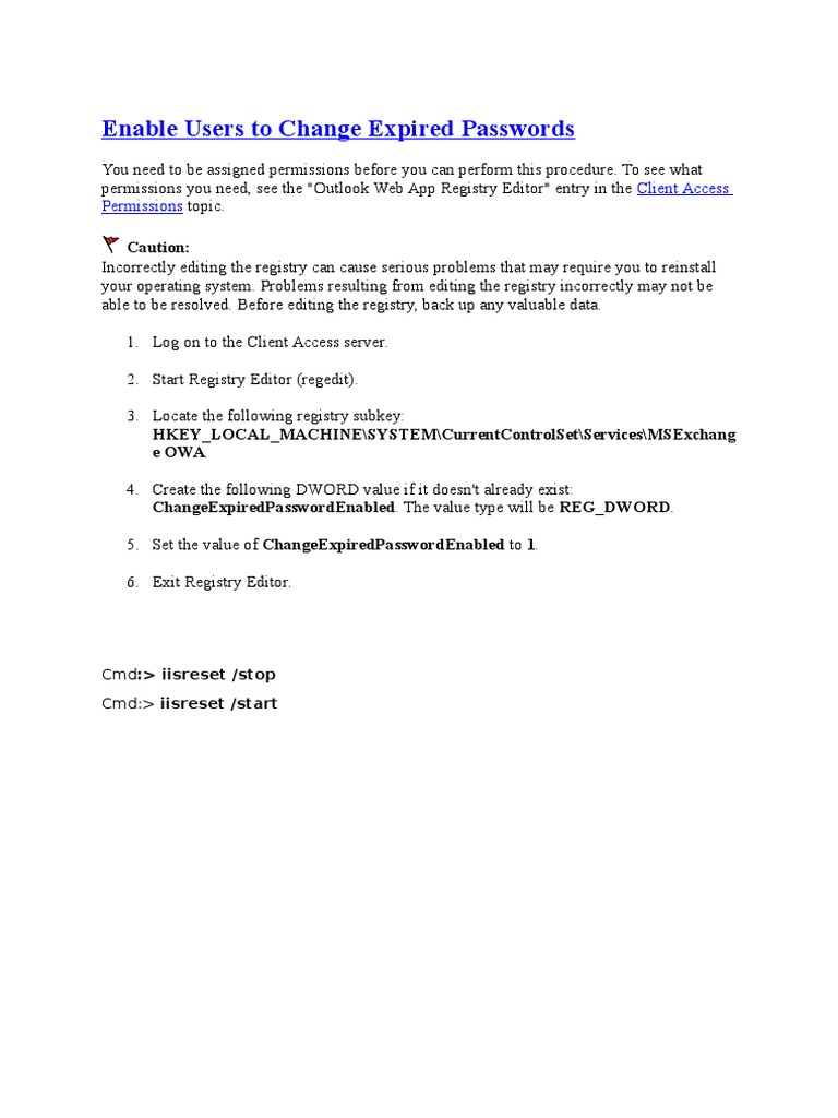 Expired Password Resetting | PDF | Windows Registry | Utility Software