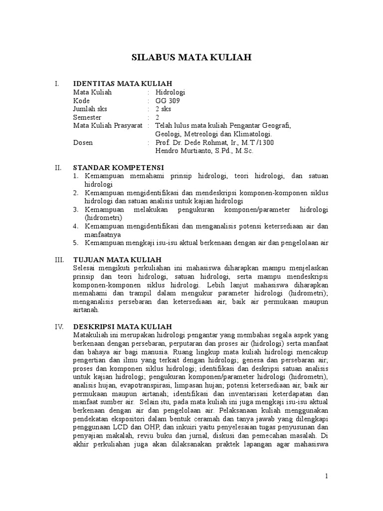 Hidrologi | PDF | Sains & Matematika