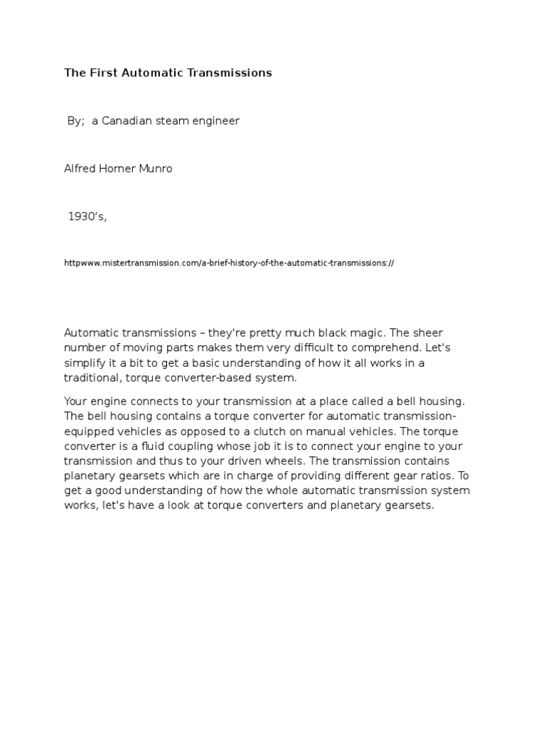 Understanding Automatic Transmissions | PDF | Automatic Transmission | Transmission (Mechanics)