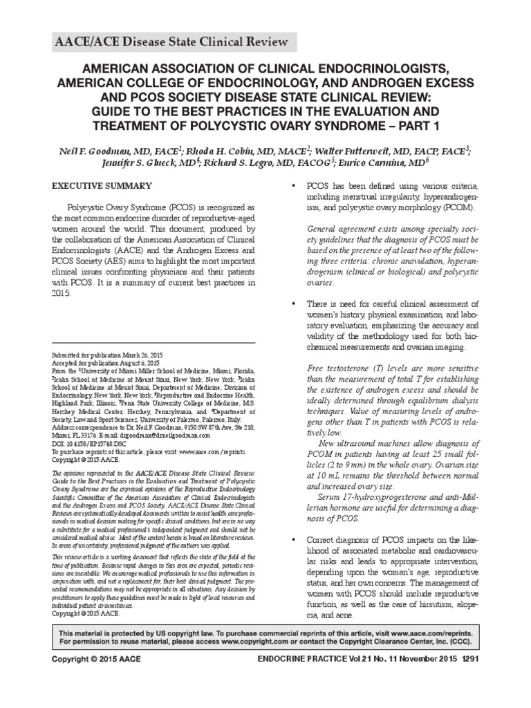 AACE/ACE Disease State Clinical Review | PDF