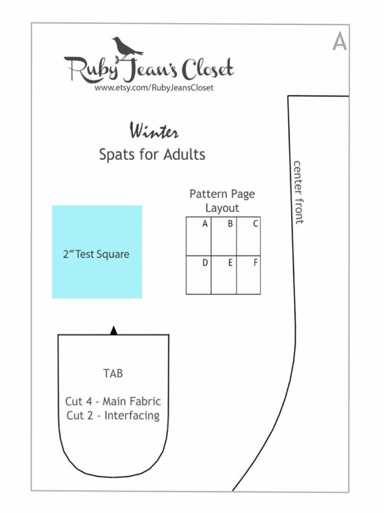 Pattern Adult Spats | PDF