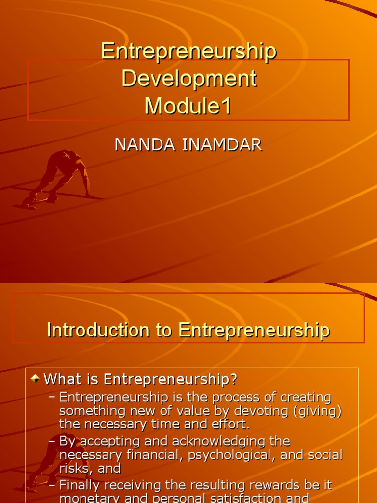 Edp Module 1 Bba 4TH Sem | PDF | Entrepreneurship | Economic Growth