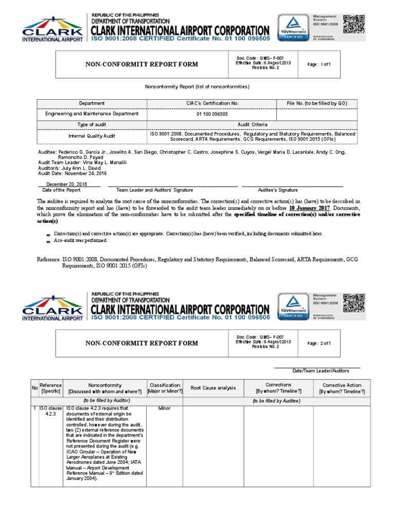 NCR - Emd | PDF | Iso 9000 | Audit