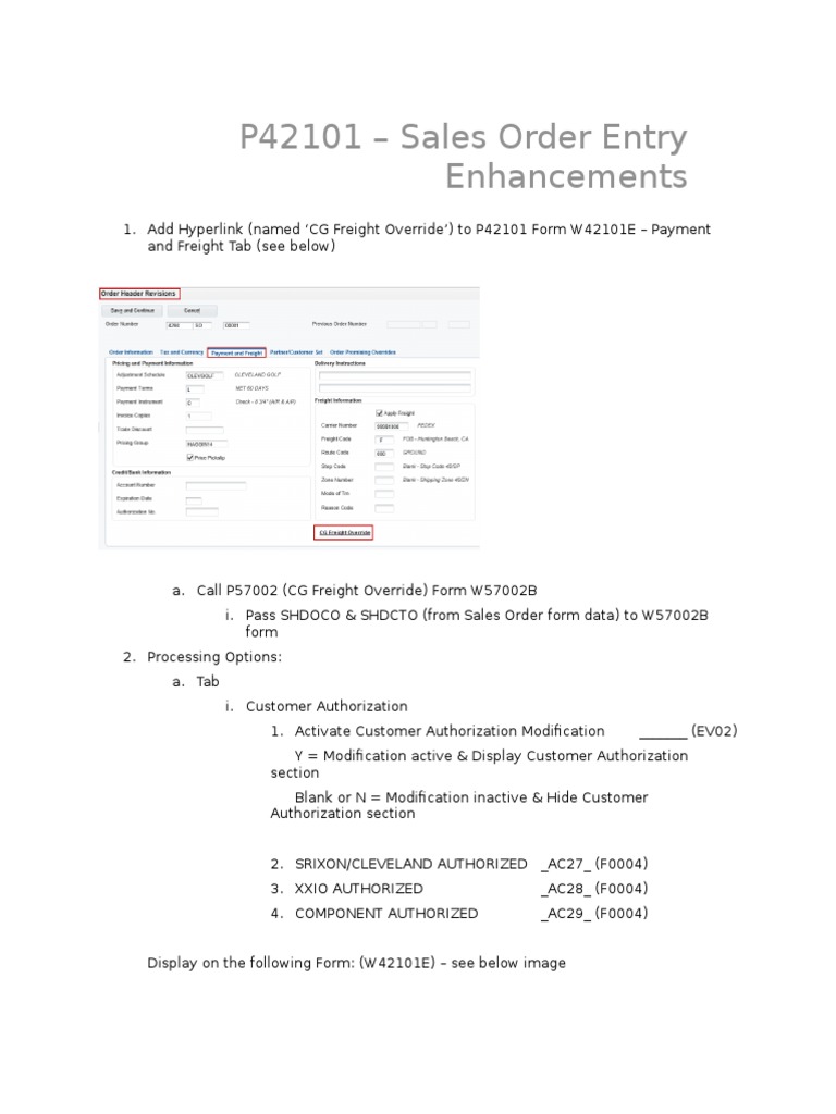 P42101 Sales Order Entry Enhancements | PDF | Computing | Software