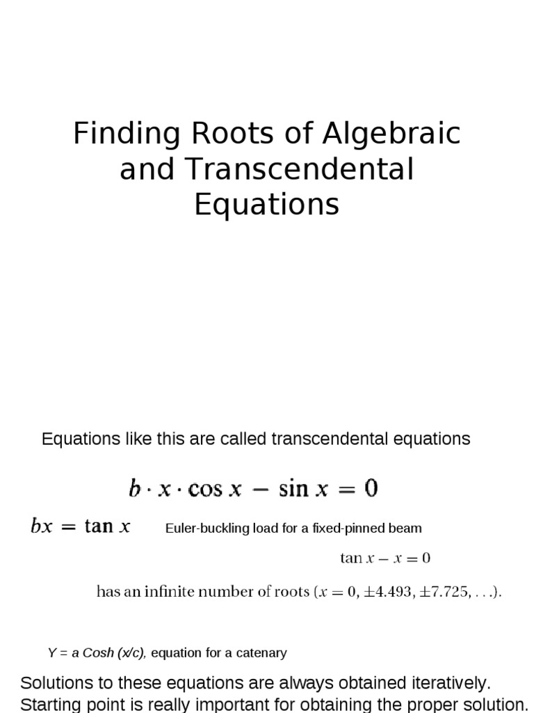 Finding Roots of Algebraic and Transcendental Equations | PDF