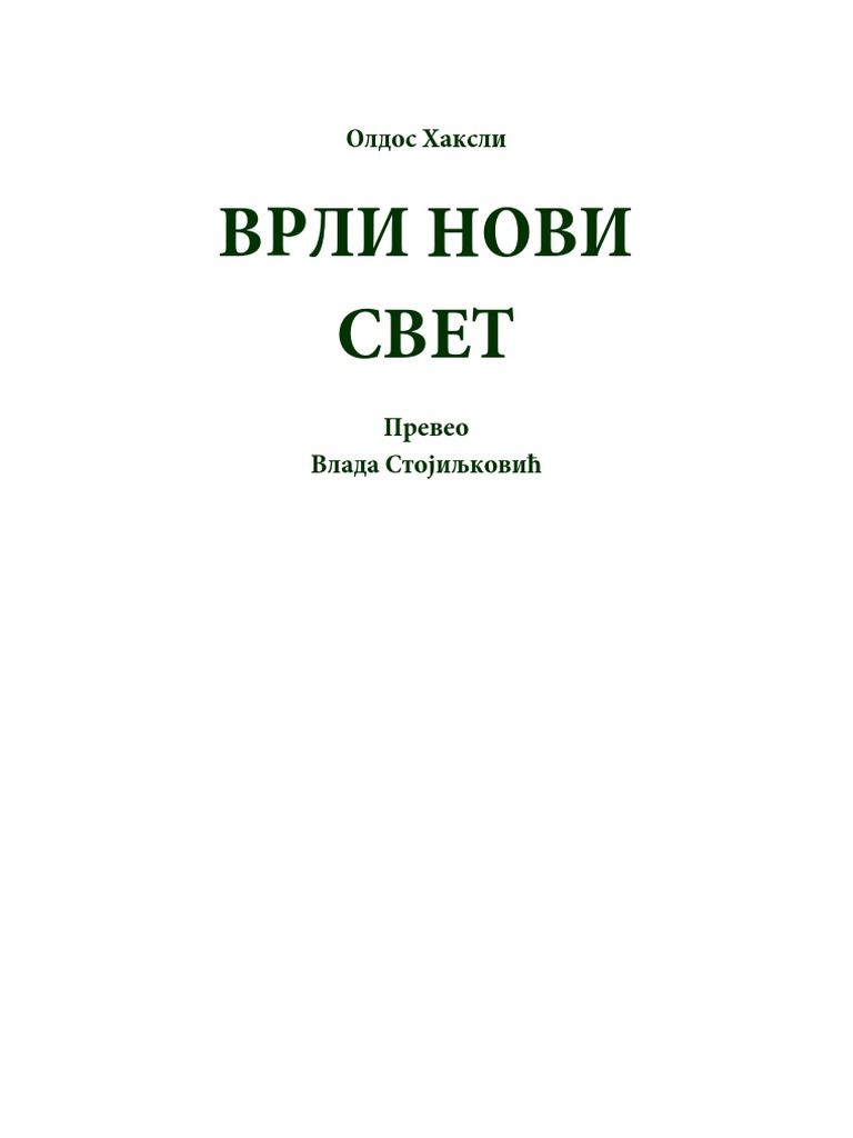 Haksli Oldos - Vrli Novi Svet | PDF