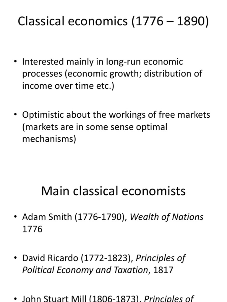 Classical Economics | Classical Economics | Economics