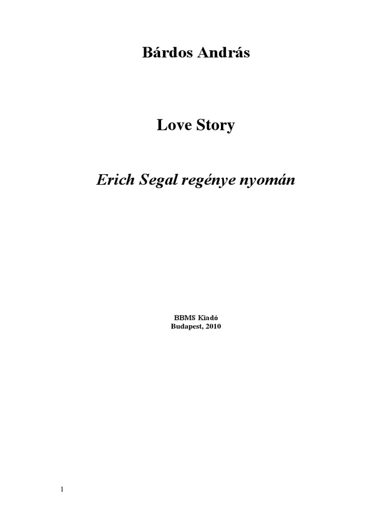 Bardos Andras Love Story Mit Erez Egy Ferfi PDF | PDF