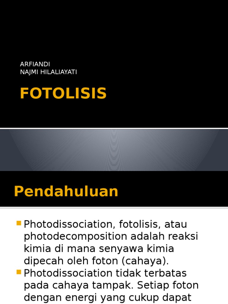 Proses dan Dampak Fotolisis Obat | PDF | Kesehatan Holistik | Sains ...