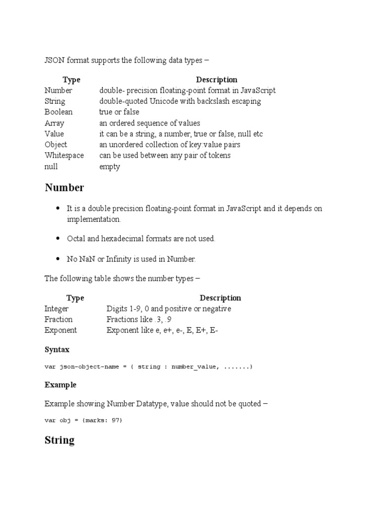 A Comprehensive Guide To Json Data Types Numbers Strings Booleans Arrays Objects And More 4051