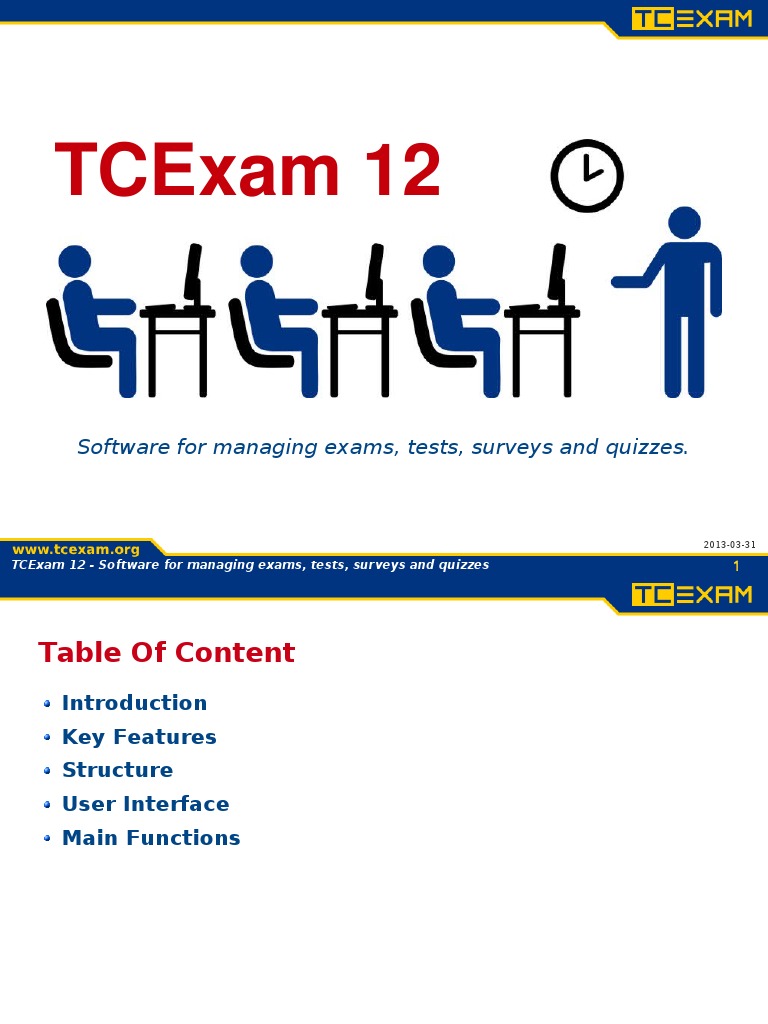 Tcexam Presentation | Download Free PDF | Web Browser | Test (Assessment)