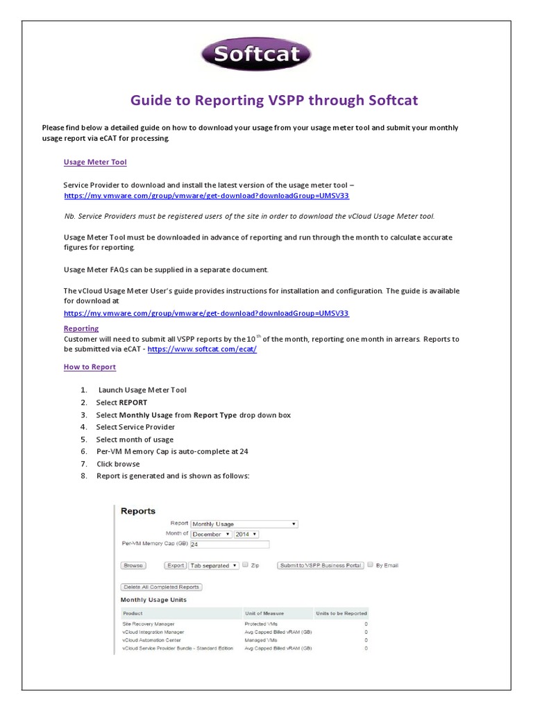 VMware Reporting Portal Monthly Reporting Guide - ECAT v4 | PDF ...