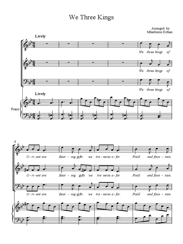 We Three Kings Trio-TTB-Piano | PDF | We Three Kings | Winter Holidays