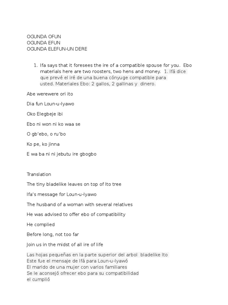 16 Ogunda Ofun Español | PDF | Religión y creencia