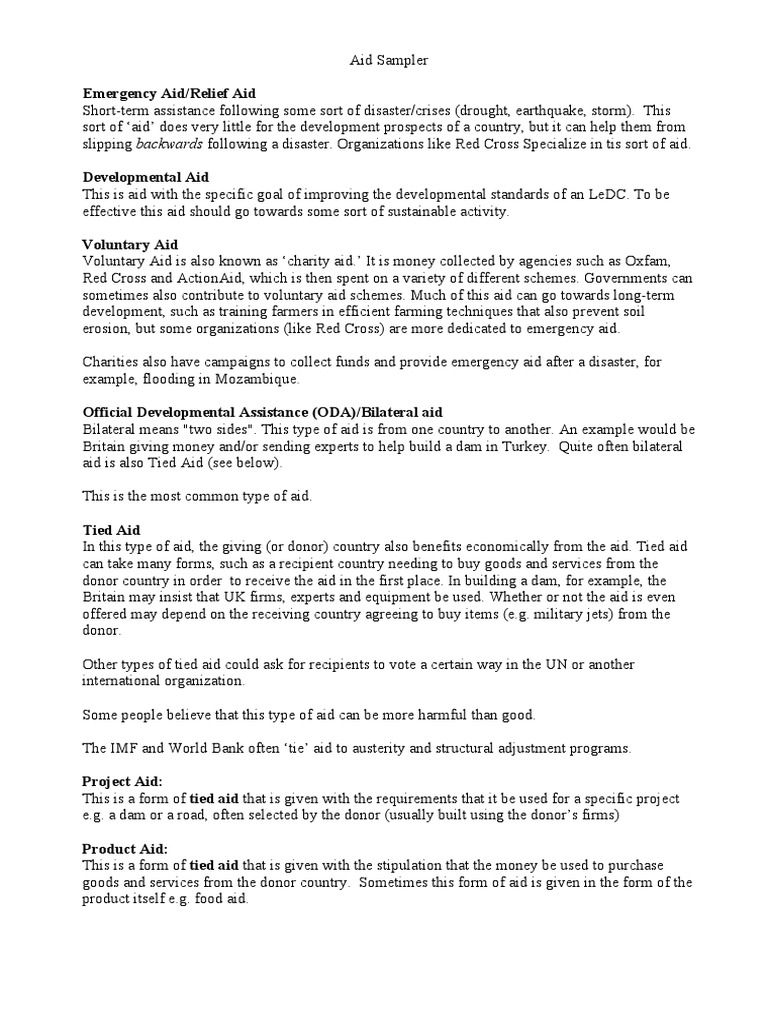 Aid Terminology | PDF | Aids | Development Aid