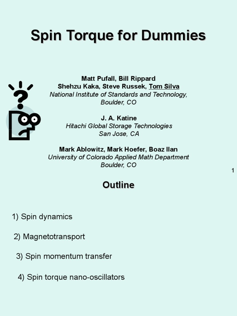 Spin Torque Tutorial | PDF | Spin (Physics) | Classical Mechanics