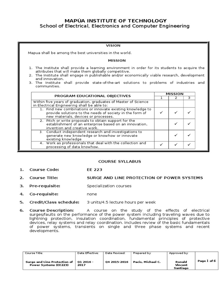 Mapua Institute of Technology's Master of Science in Electrical ...