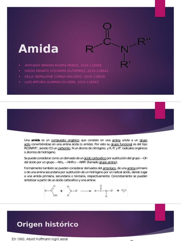 Amidas - QUIMICA ORGANICA | PDF | Amida | Cianuro