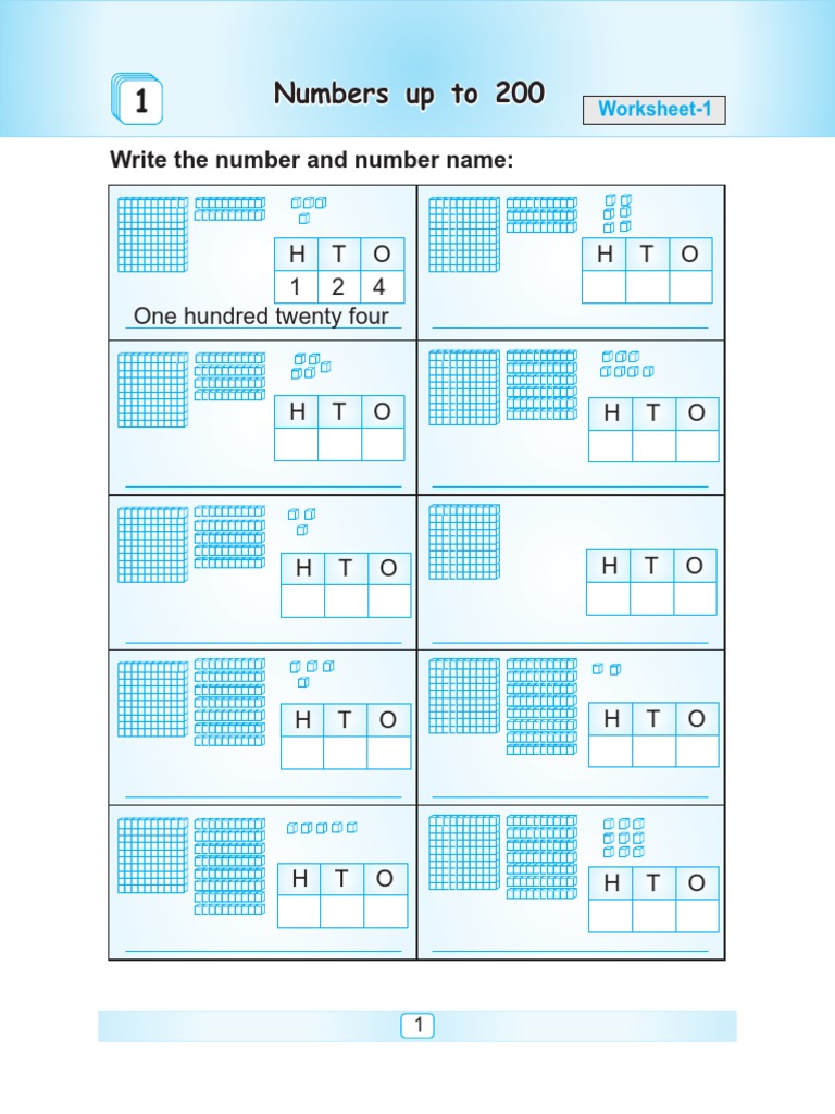 Numbers Up To 200 | PDF | Teaching Mathematics