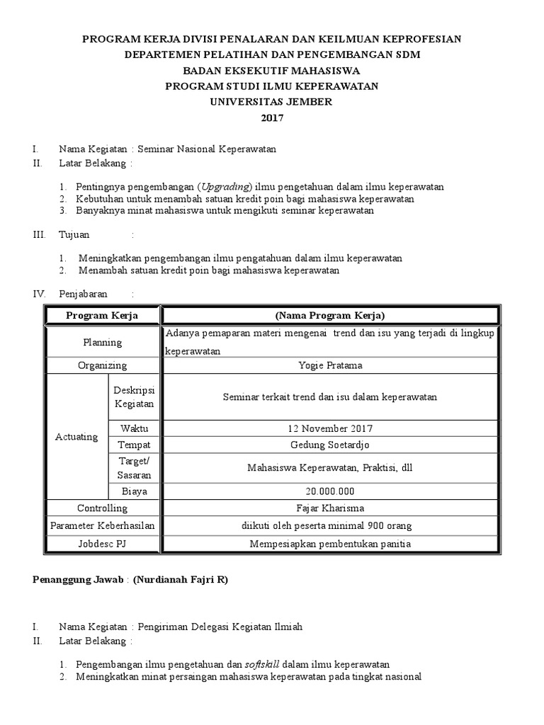 Proker Divisi Penalaran Dan Keilmuan | PDF