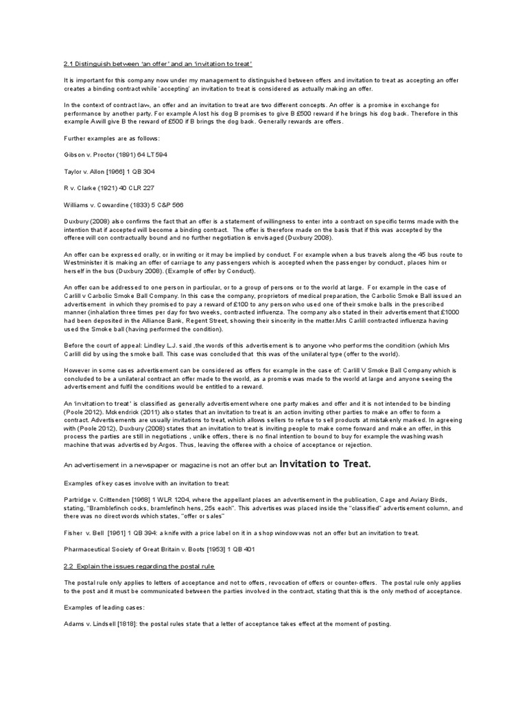 Contra | PDF | Offer And Acceptance | Breach Of Contract