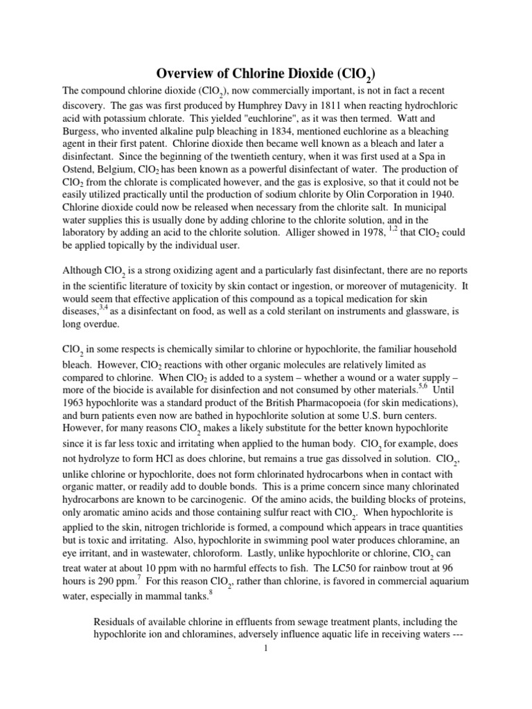 OVERVIEW of ClO2 DR Howard Alliger PDF | PDF | Bleach | Chlorine