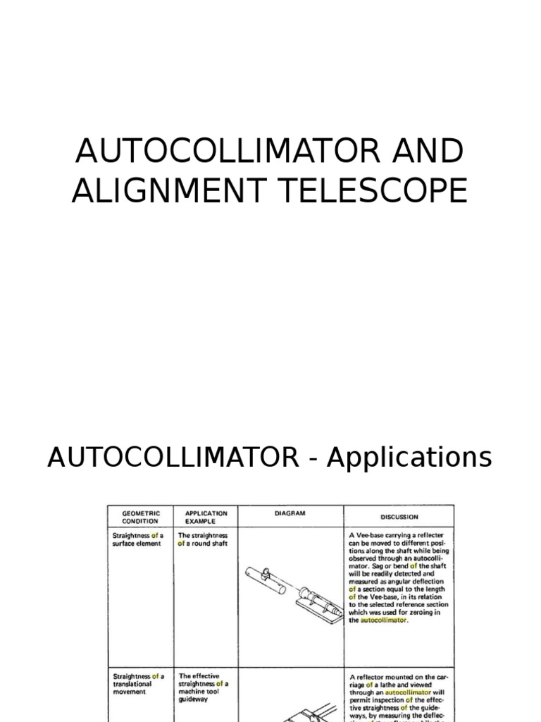 Autocollimator and Alignment Telescope | PDF