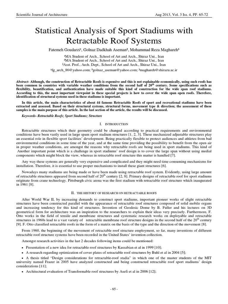 Analyzing Retractable Roof Stadiums | PDF | Roof | Stadium
