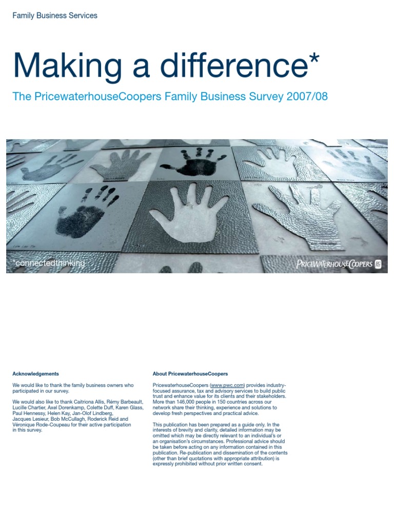 PWC Fbs Survey | PDF | Entrepreneurship | Pricewaterhouse Coopers