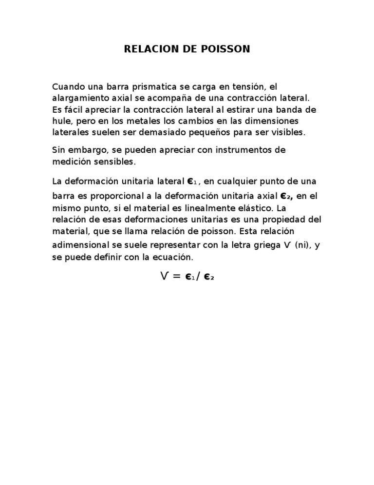 Relacion de Poisson | PDF