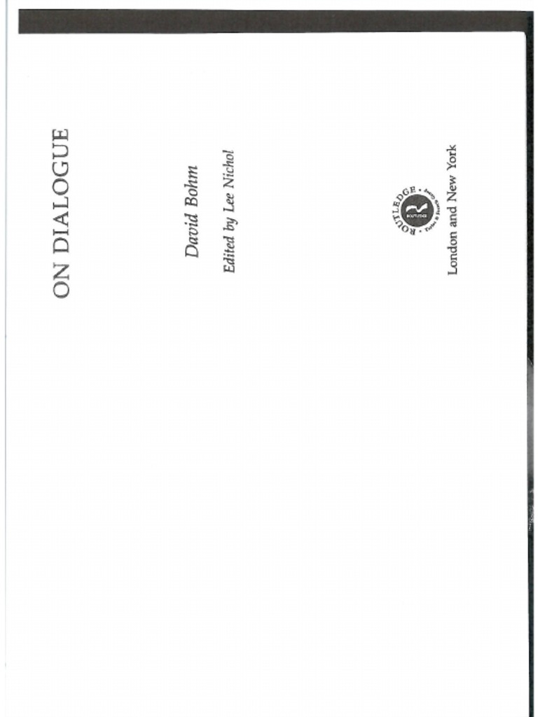 5.1 David Bohm On Dialogue | PDF