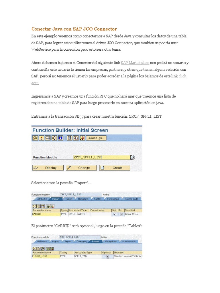 Conectar Java Con SAP JCO Connector | PDF | Java (lenguaje de programación) | Ingeniería Informática
