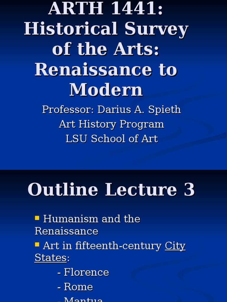 Professor: Darius A. Spieth Art History Program LSU School of Art | PDF ...