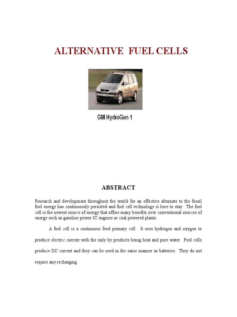 Alternative Fuel Cells | PDF