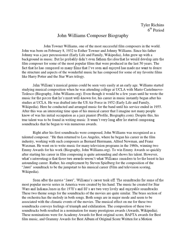 John Williams Biography | PDF | Film Score | Conducting