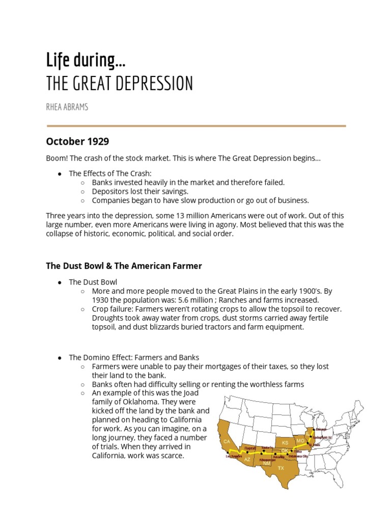 The Great Depression: Life During.. | PDF