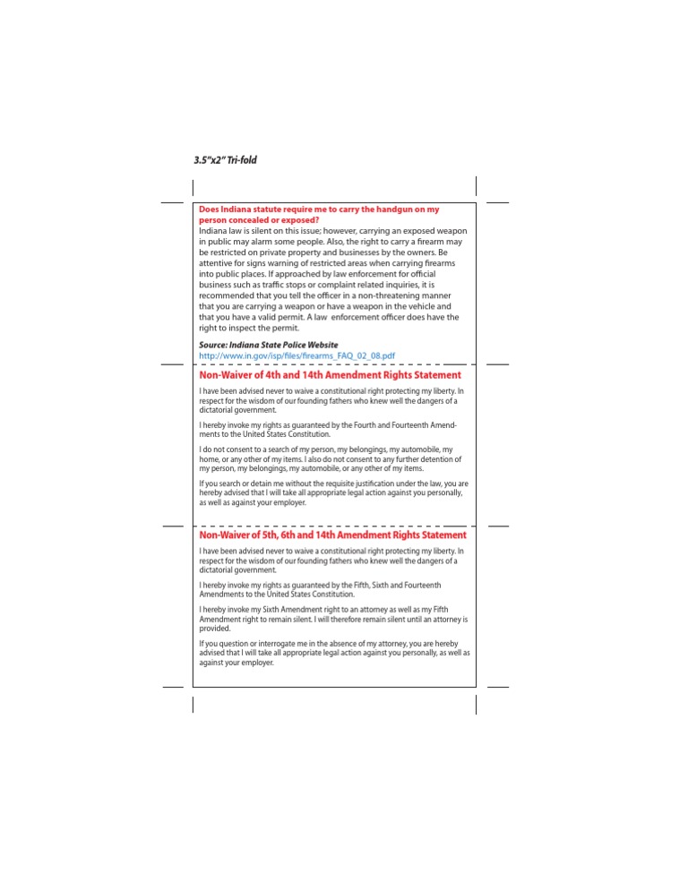 Indiana Handgun Carry Laws Explained | PDF | Politics