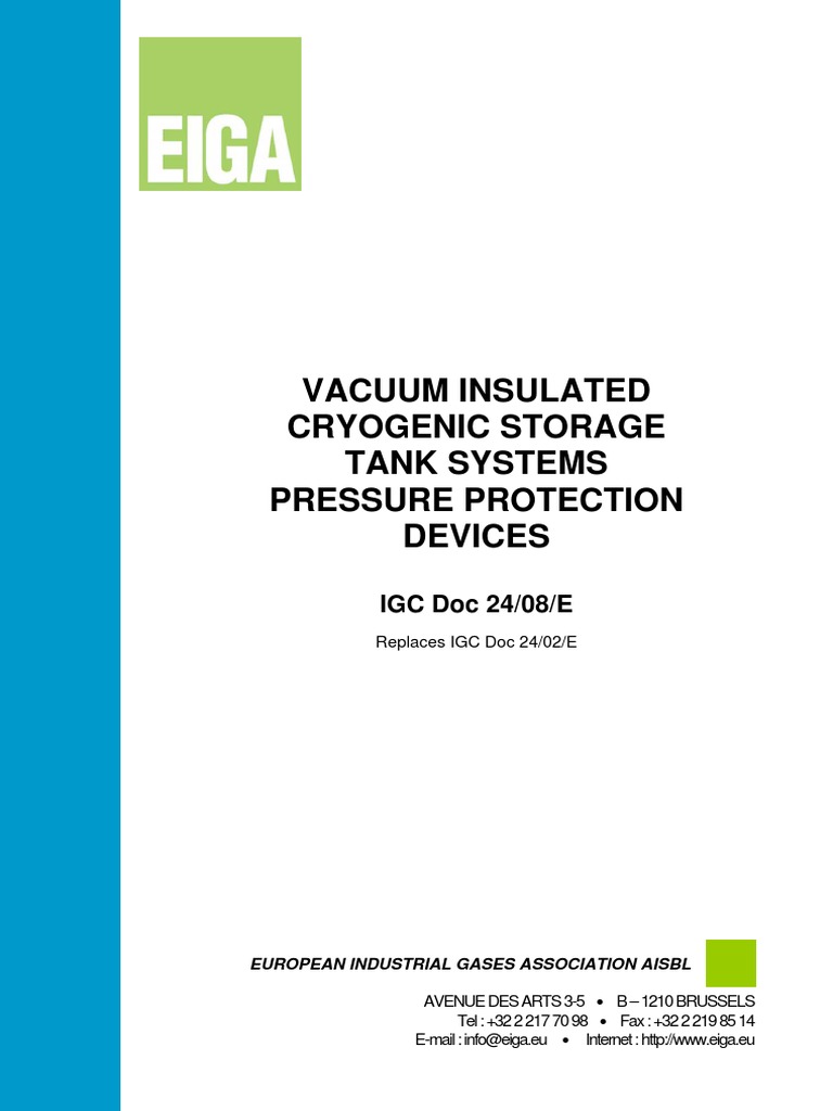 EIGA - Vacuum Insulated Cryogenic Storage Tank Systems Pressure ...