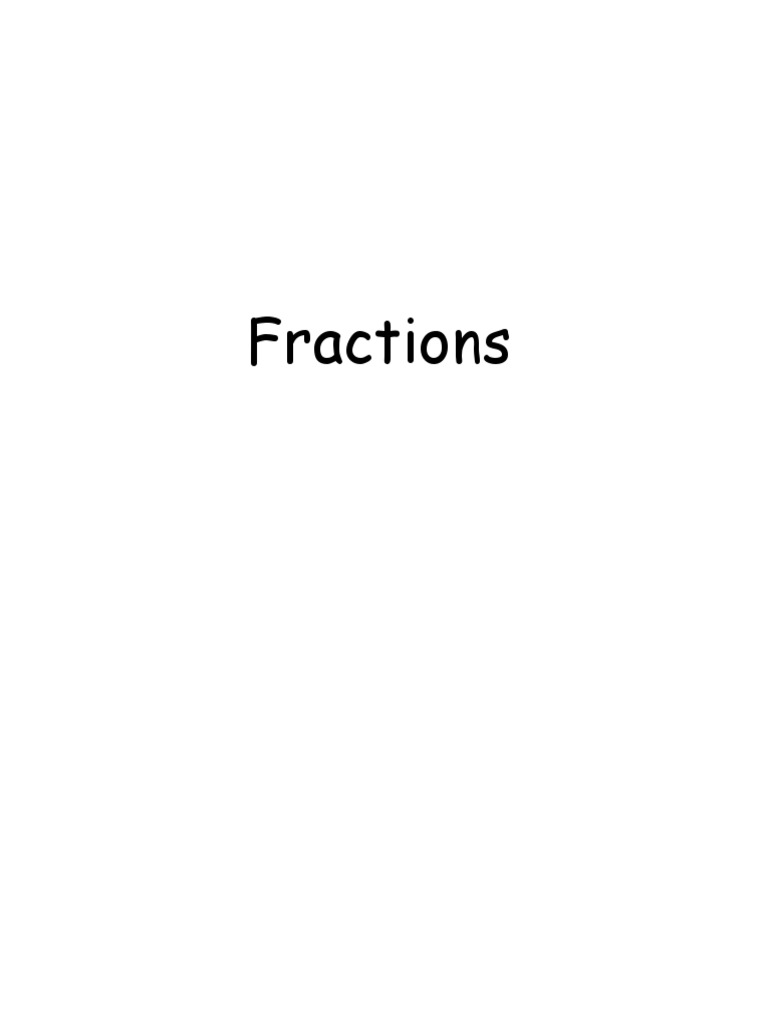 Fractions With Answers | PDF | Fraction (Mathematics) | Algebra